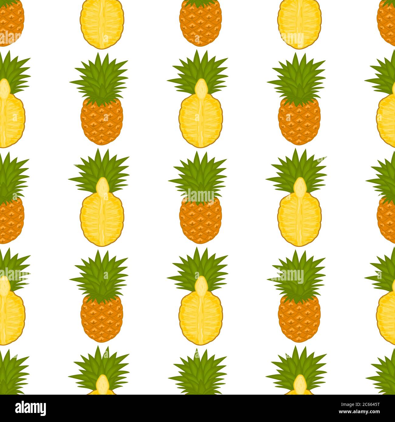 Illustration on theme big colored seamless pineapple, bright fruit pattern for seal. Fruit ...