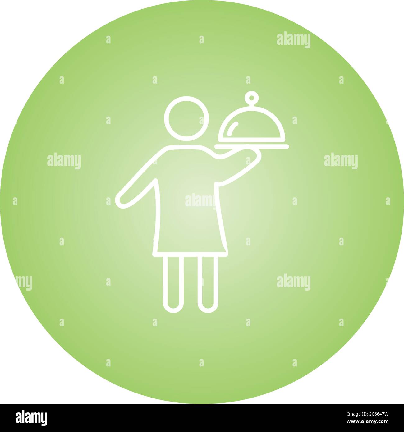 Unique Man Serving Food Vector Line Icon Stock Vector Image & Art - Alamy