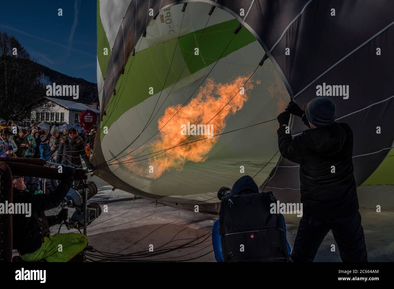 Flame for heating air of a hot air balloon Stock Photo - Alamy