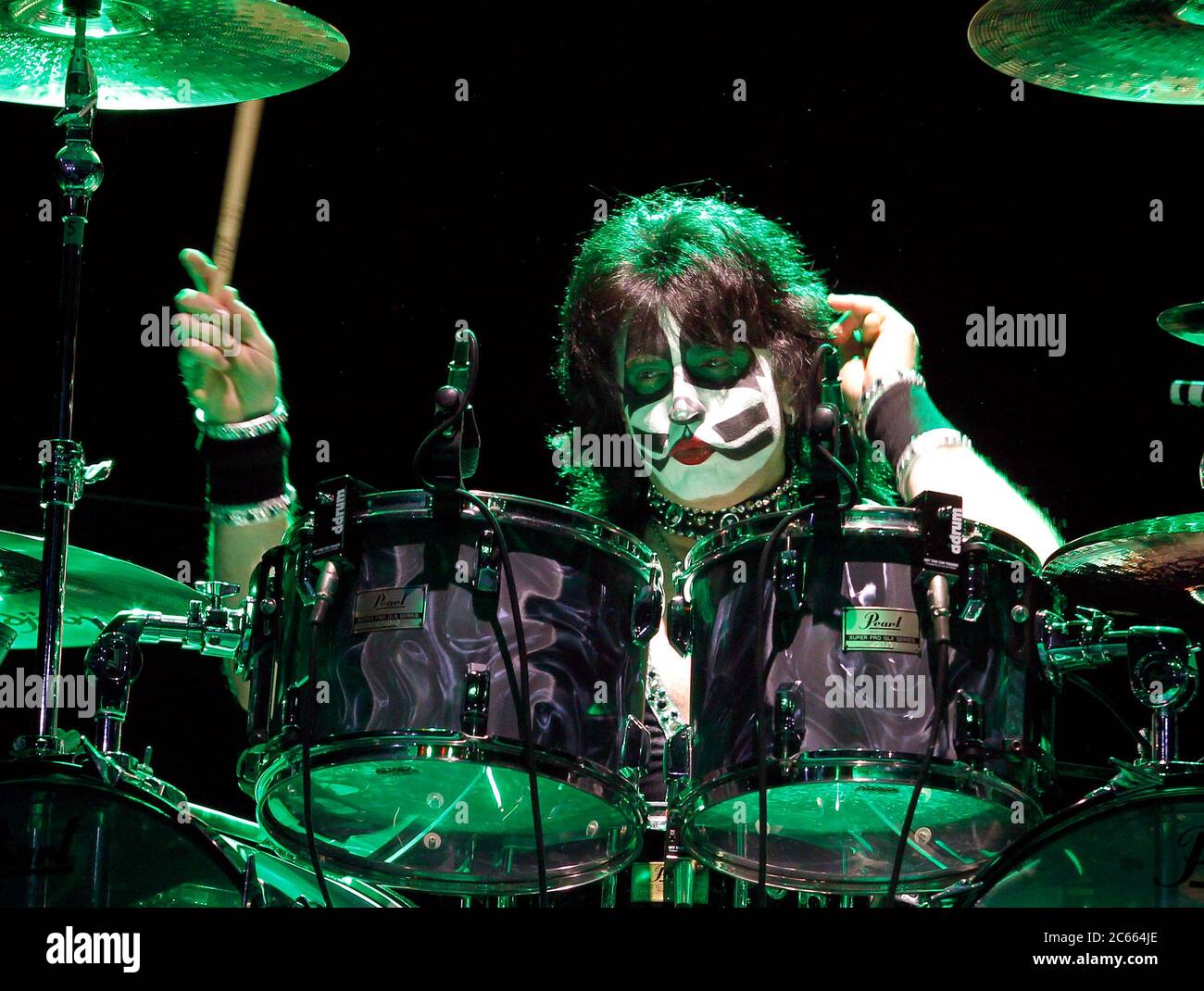 Drummer Eric Singer performs with KISS at the Hard Rock Live Arena in ...