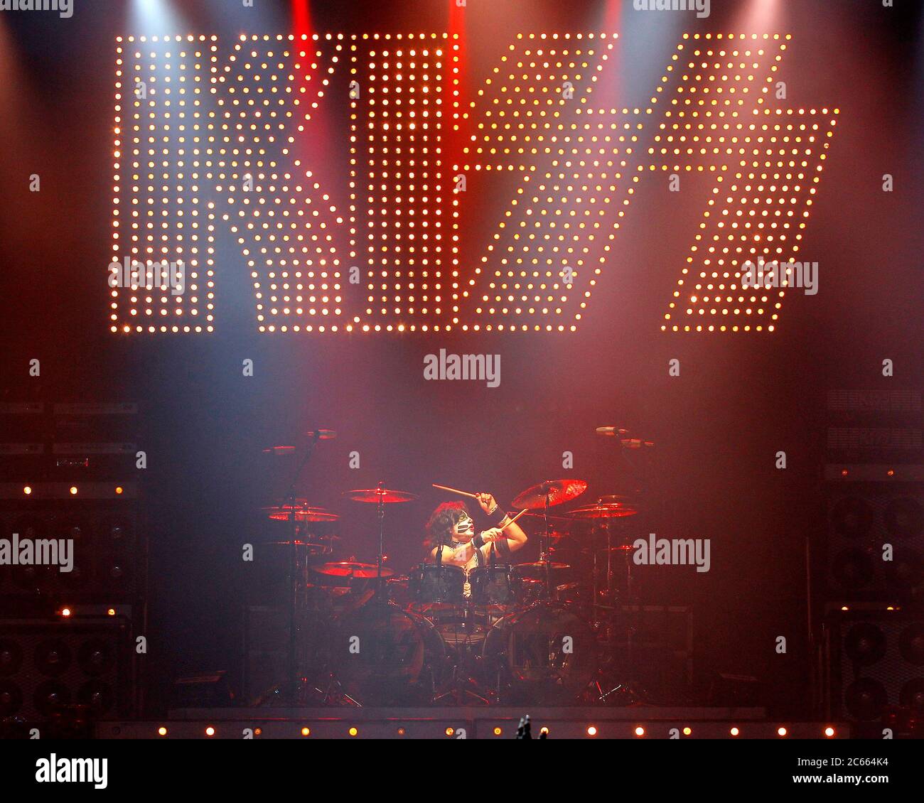 Drummer Eric Singer performs with KISS at the Hard Rock Live Arena in ...