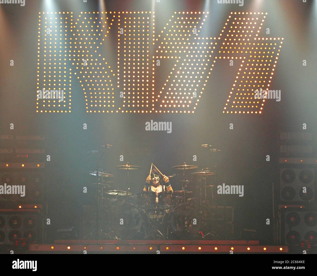 Drummer Eric Singer performs with KISS at the Hard Rock Live Arena in ...