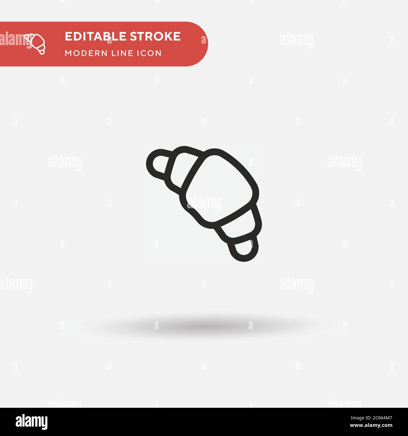 Croissant Simple vector icon. Illustration symbol design template for ...