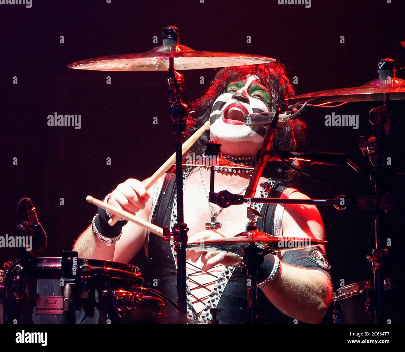 Drummer Eric Singer performs with KISS at the Hard Rock Live Arena in ...