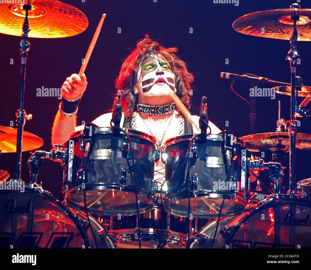 Drummer Eric Singer performs with KISS at the Hard Rock Live Arena in ...