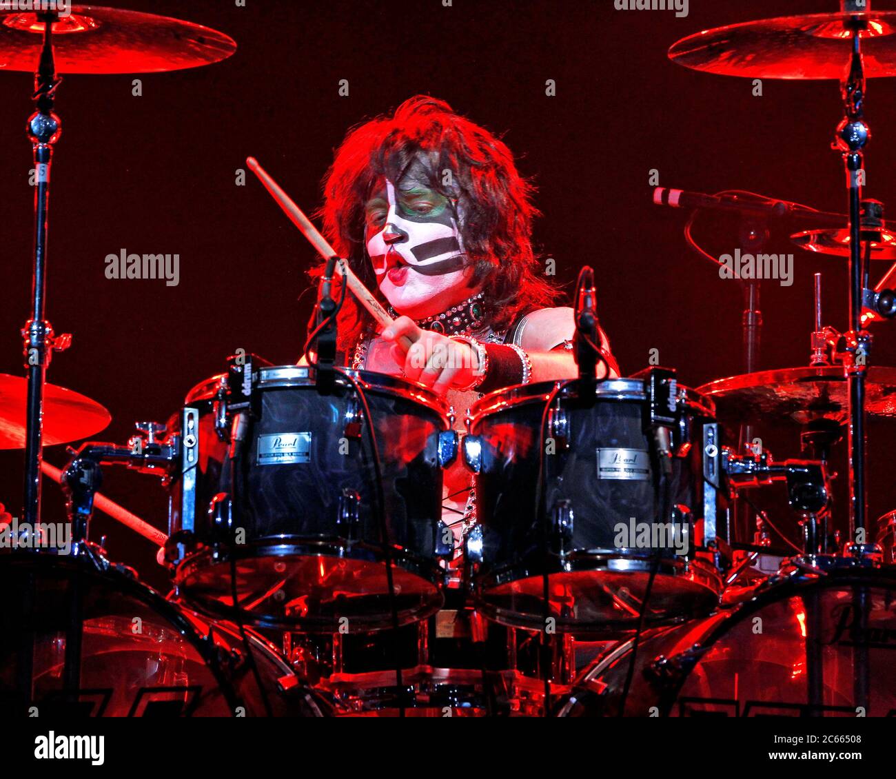 Drummer Eric Singer performs with KISS at the Hard Rock Live Arena in ...