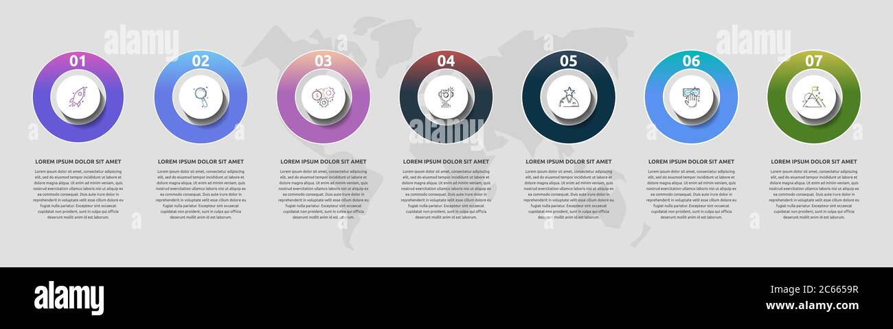Vector template circle infographics. Business concept with 7 options ...