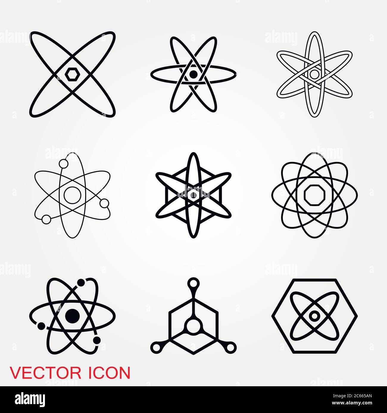 Atom icon, black science fiction atom icon Stock Vector Image & Art - Alamy