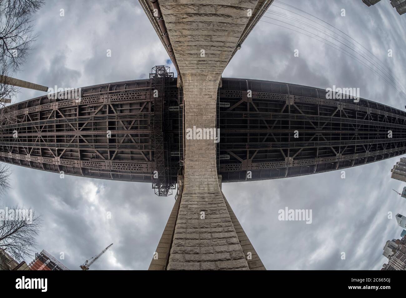 Manhattan Bridge from below in New York, USA Stock Photo - Alamy