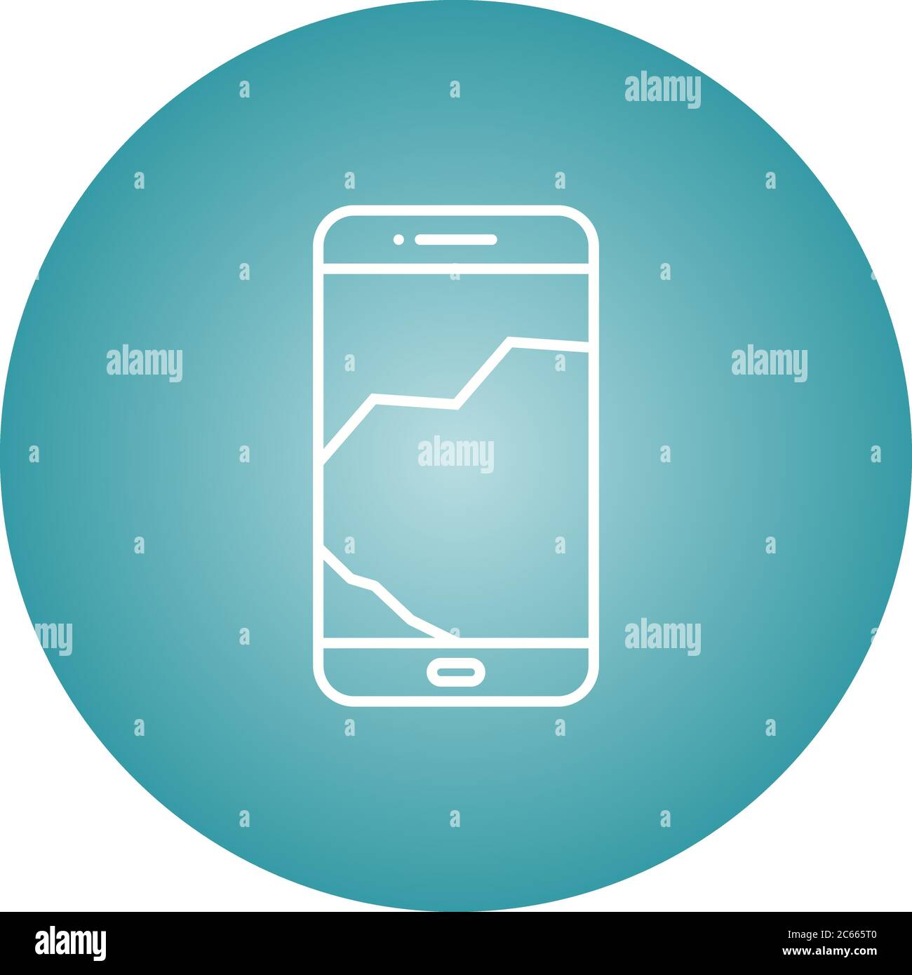 Unique Broken Cell Phone Vector Line Icon Stock Vector Image & Art - Alamy