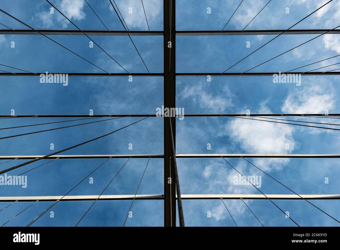 Iron scaffold with view to the sky, Munich, Bavaria, Germany Stock ...