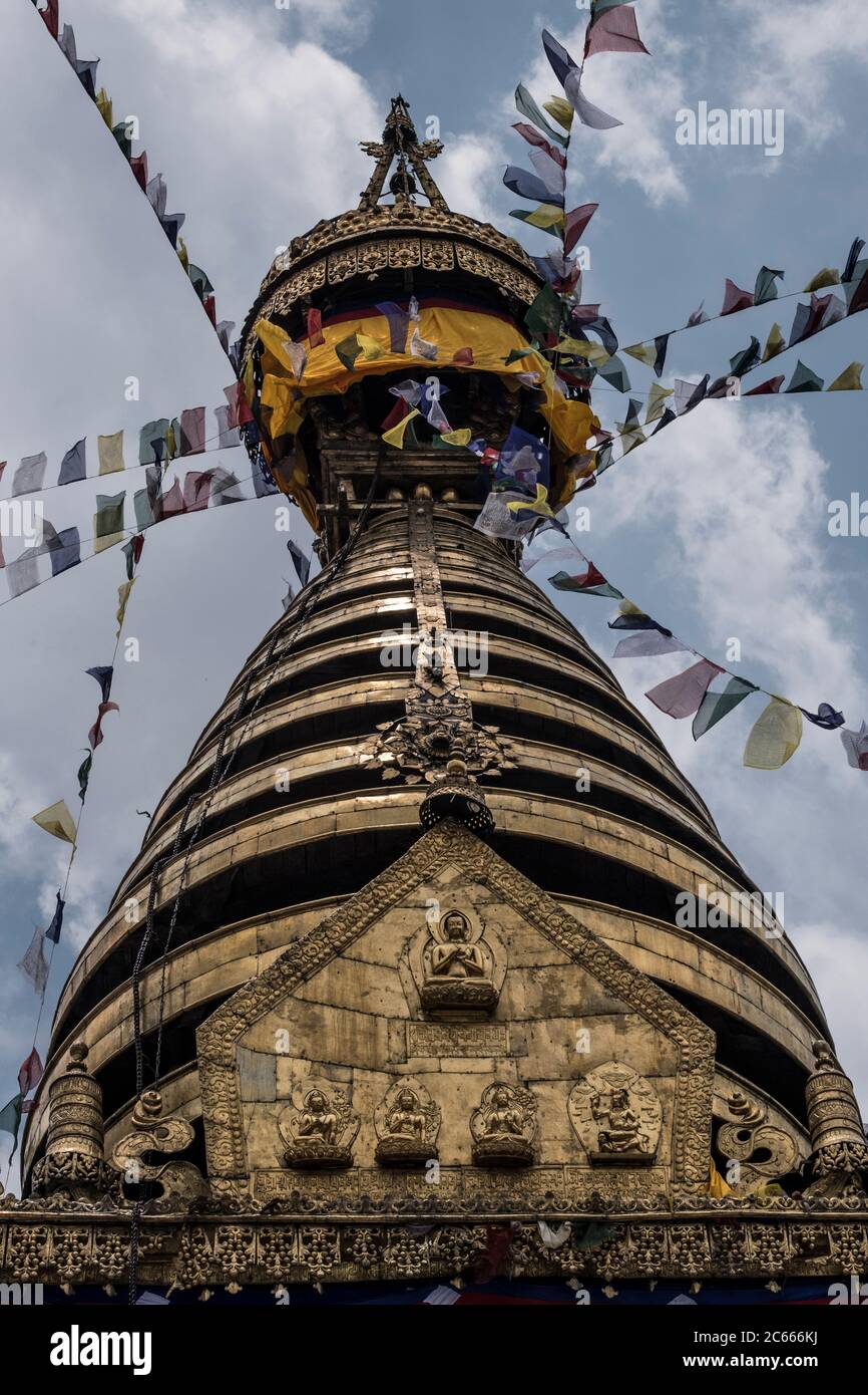 Stupa in Swayambhunath Temple near Kathmandu in Nepal Stock Photo - Alamy