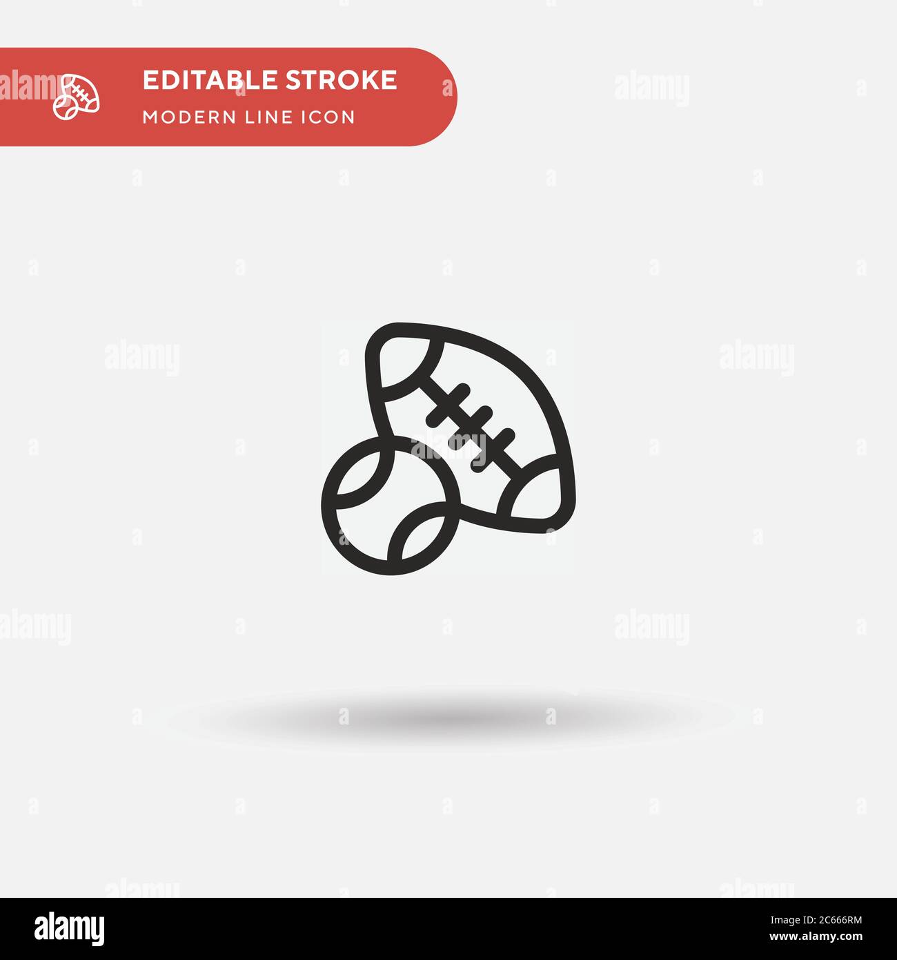 Rugby Ball Simple vector icon. Illustration symbol design template for ...