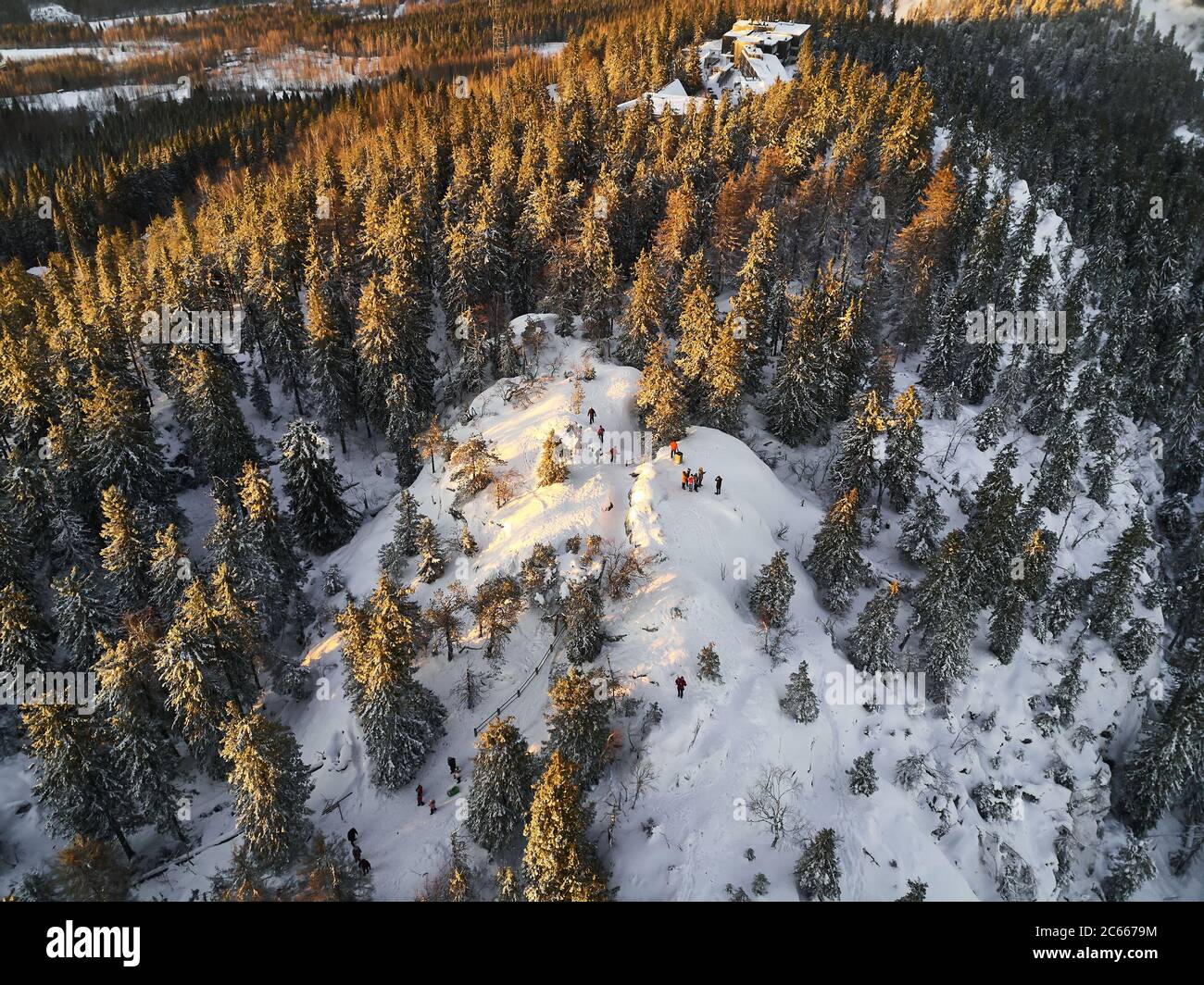 Aerial view of Hill Ukko in the National Park Koli Finland Stock Photo ...