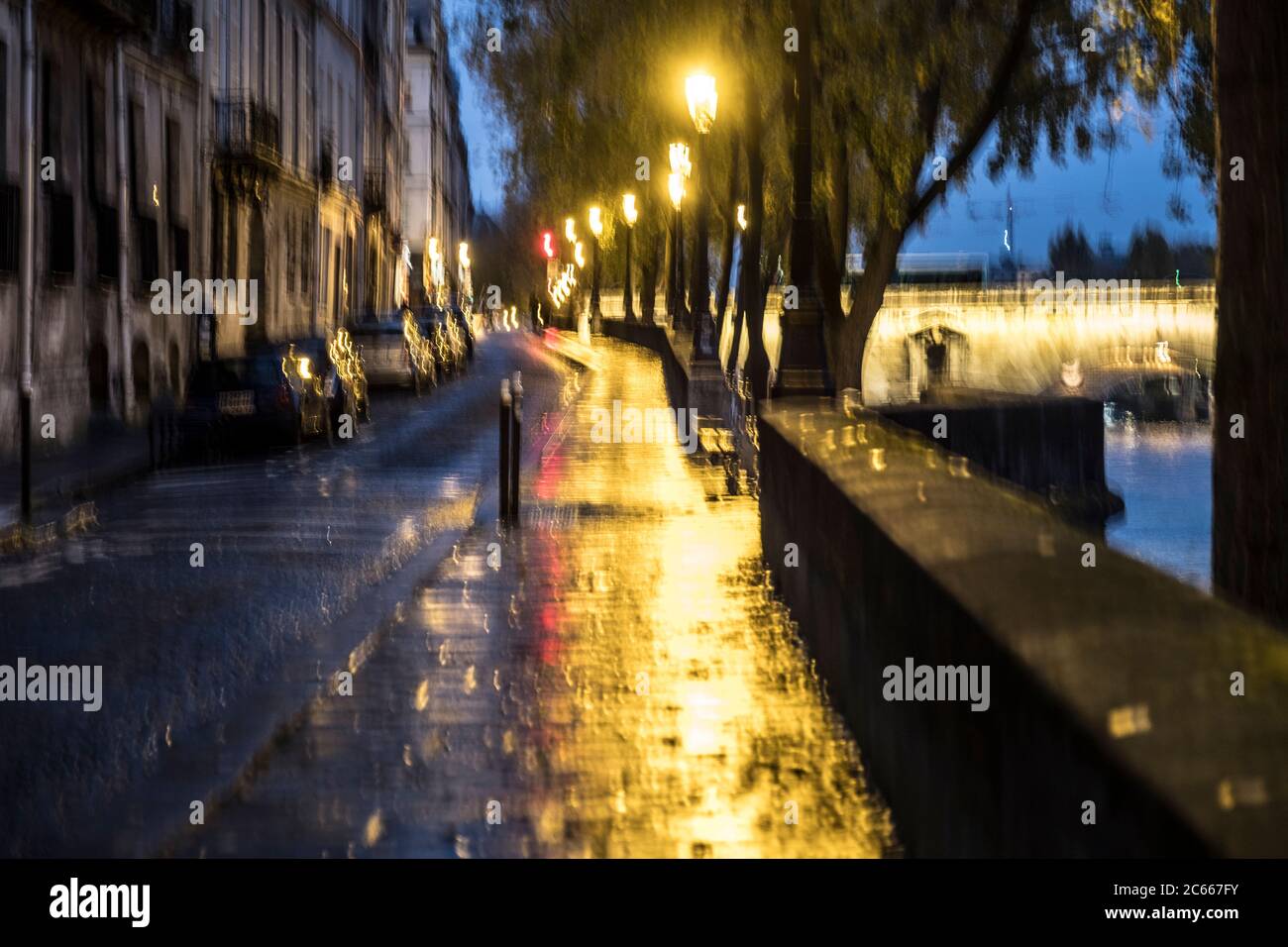 Night shot in Paris, France Stock Photo - Alamy