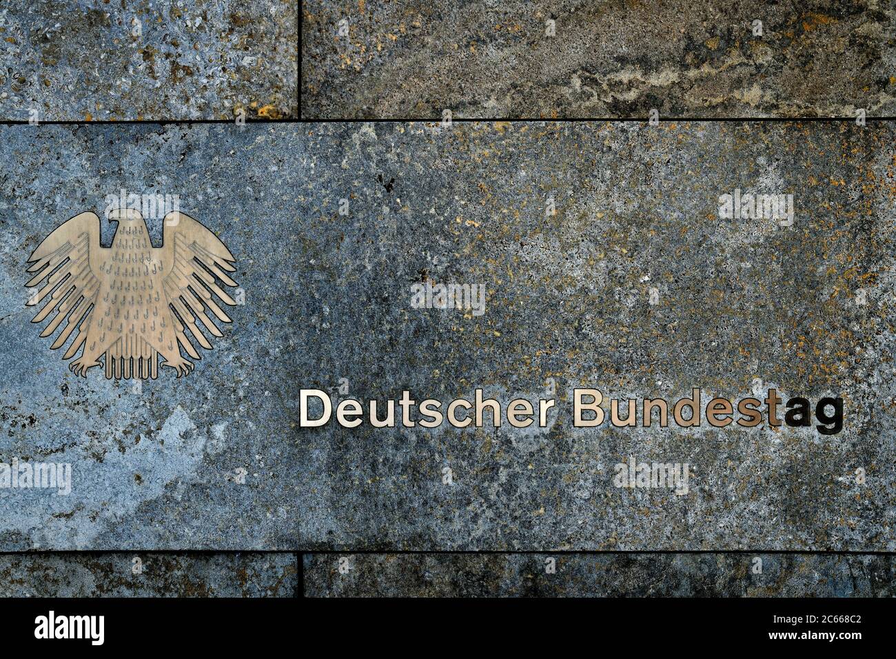 Plaque, sign of the German Bundestag Berlin, Germany Stock Photo - Alamy