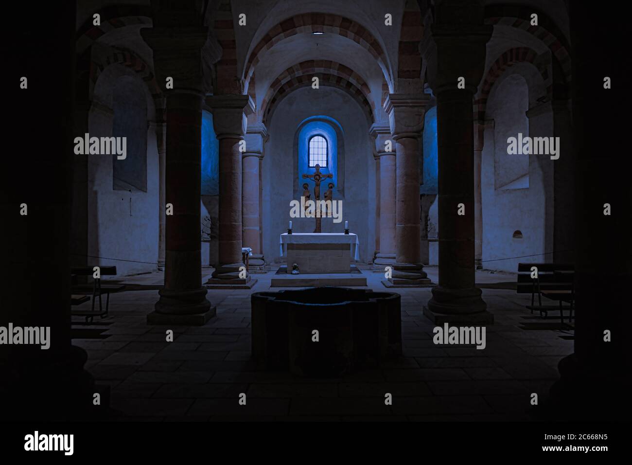 High altar in honour of the Virgin Mary in the east arm of the crypt ...