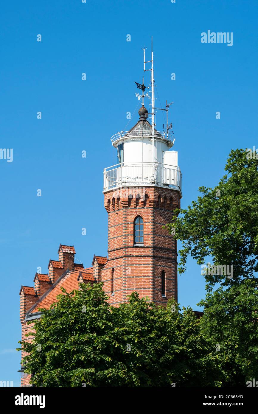 Poland, Baltic seaside resort Ustka, Stolpmünde, lighthouse Stock Photo ...