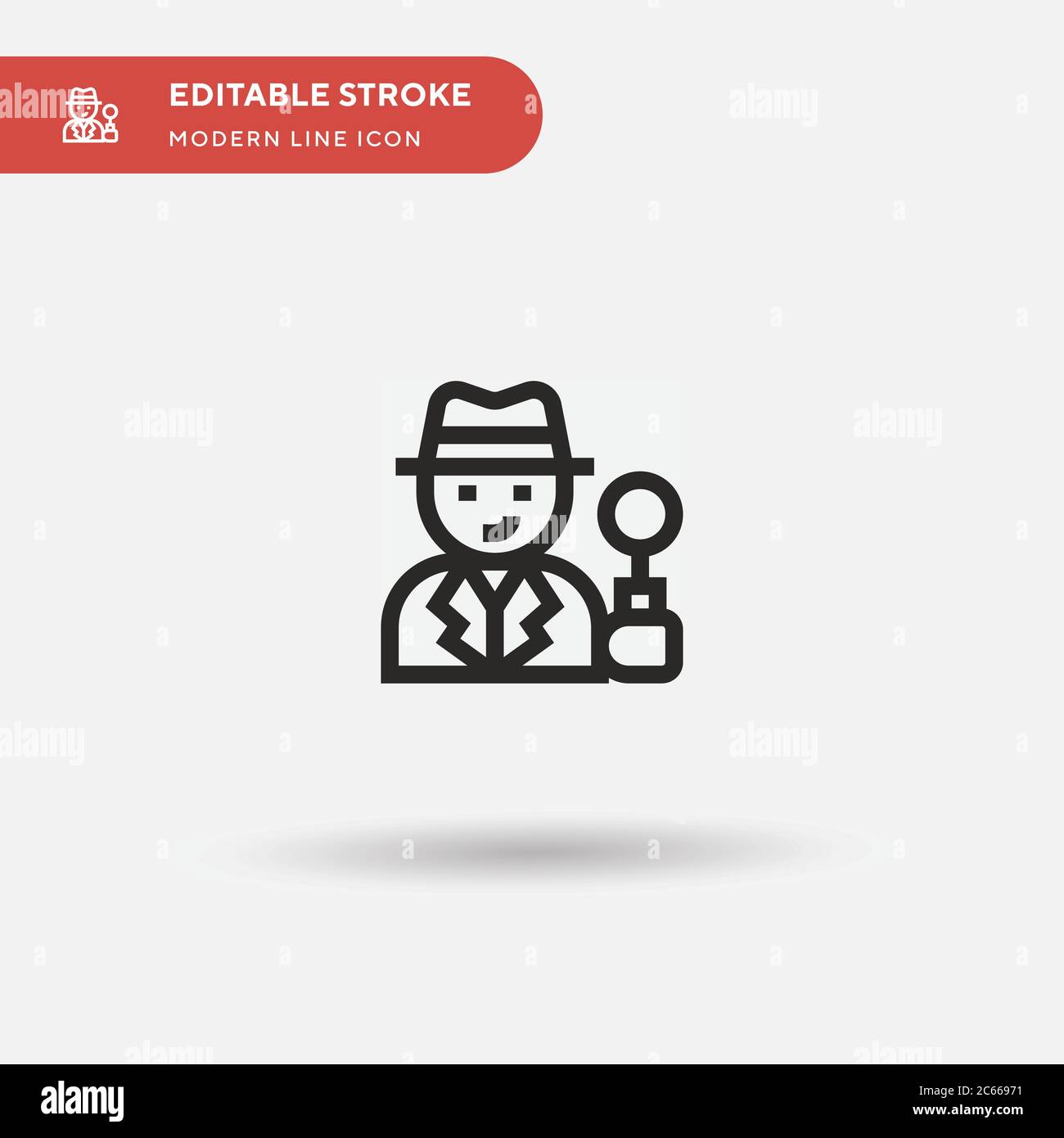 Detective Simple vector icon. Illustration symbol design template for ...
