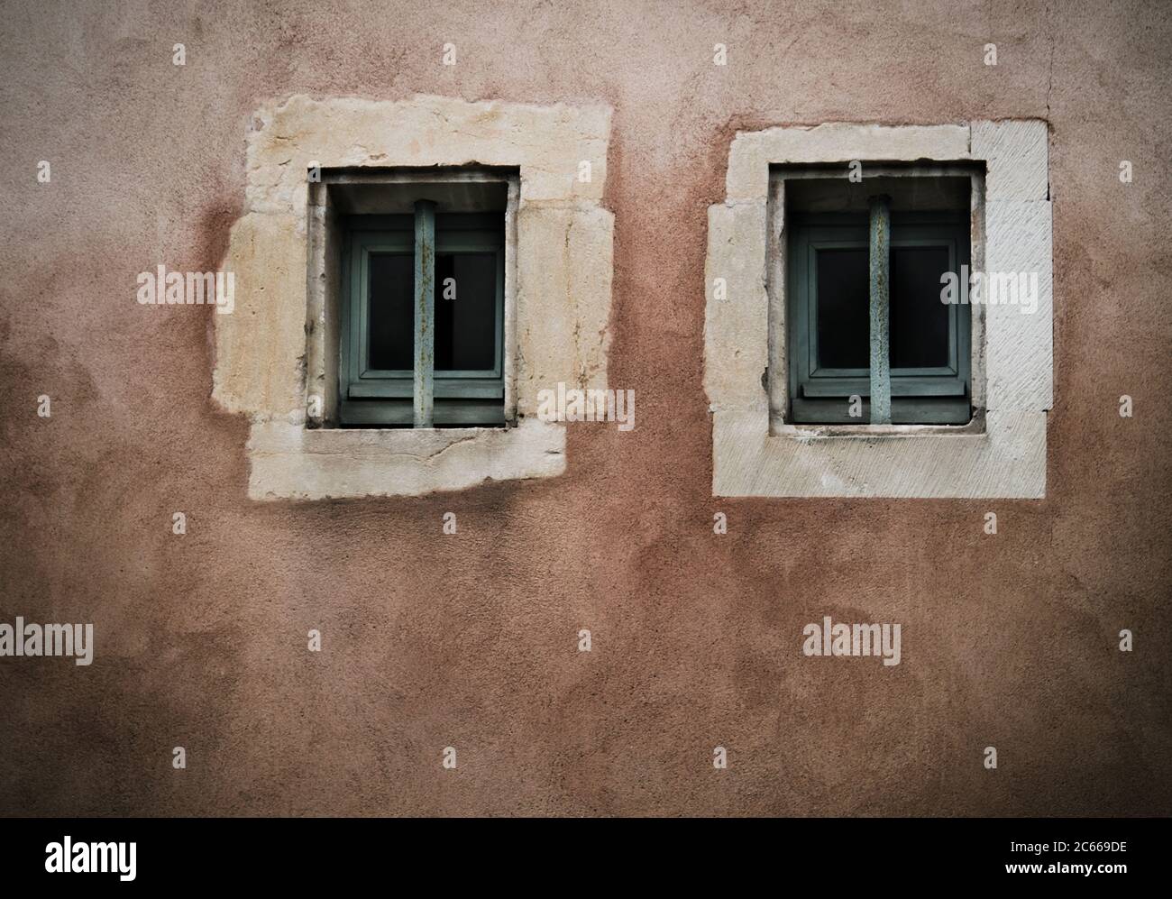 Old fashioned windows on an old building in Nancy, France Stock Photo ...