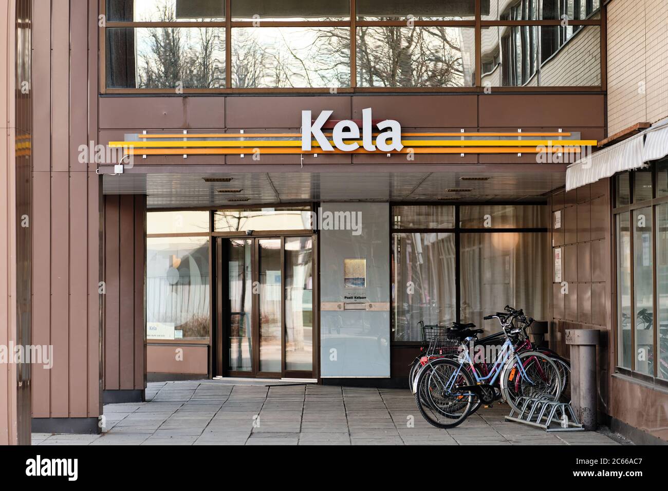 Joensuu, Finland - March 27, 2020: the entrance of the office of The ...
