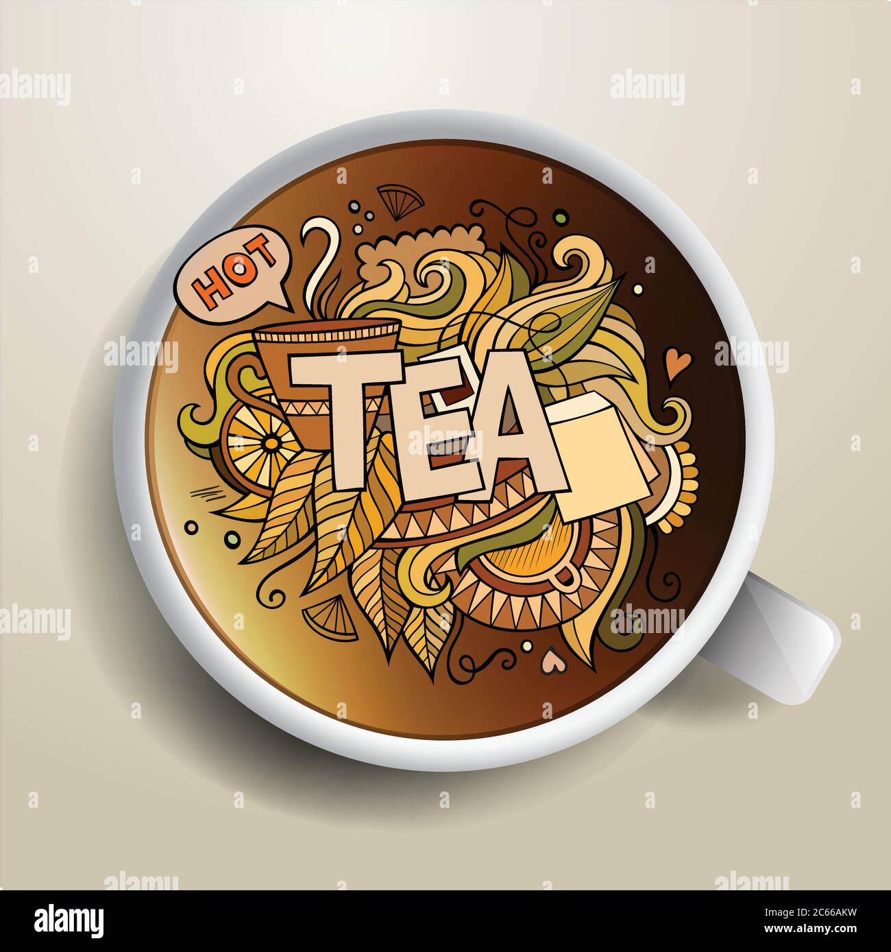 Tea hand lettering and doodles elements Stock Vector Image & Art - Alamy