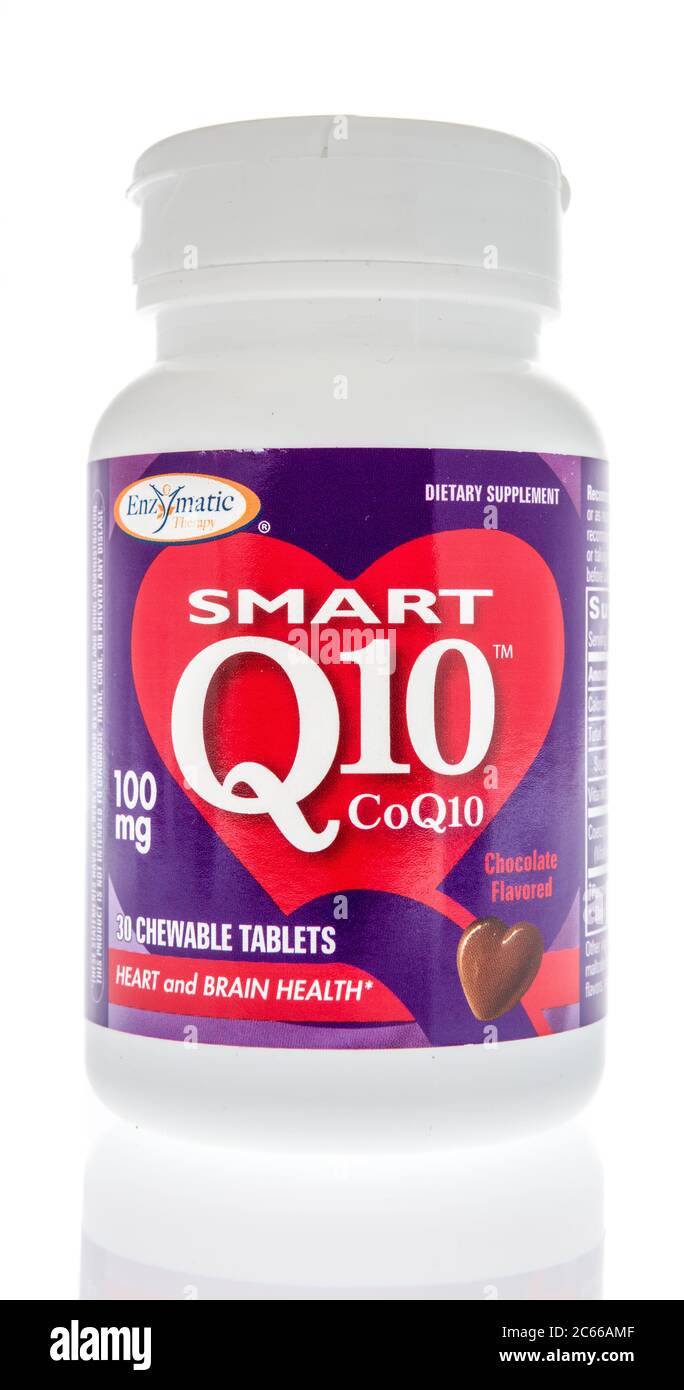 Winneconne, WI - 26 June 2020: A bottle of Enzmatic smart Q10 CoQ10 ...