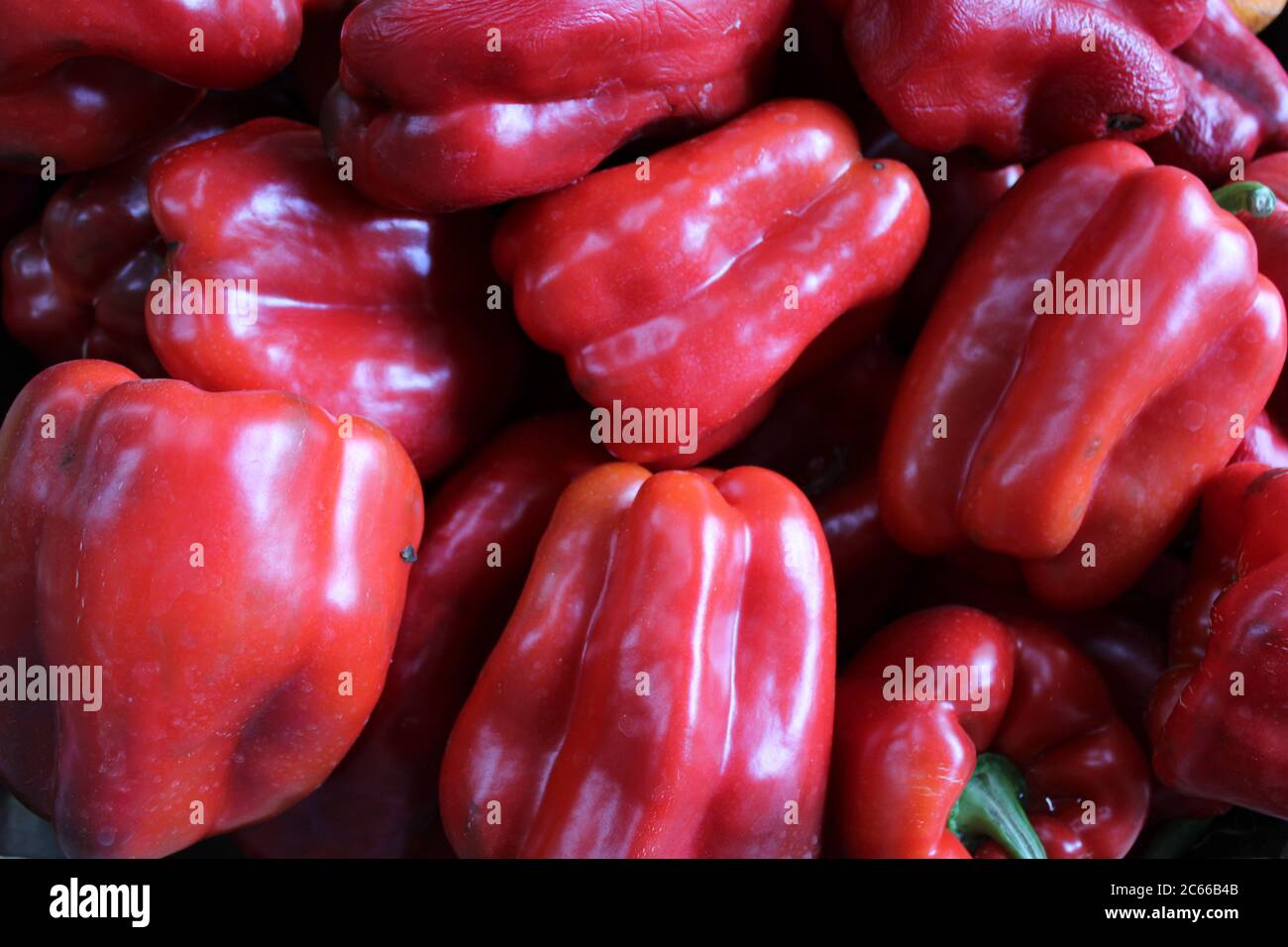 red capsicum a important daily vegetable Stock Photo - Alamy