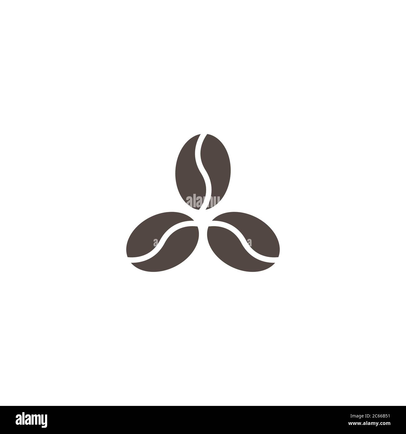 three coffee beans icon. caffeine symbol. Flat vector illustration ...