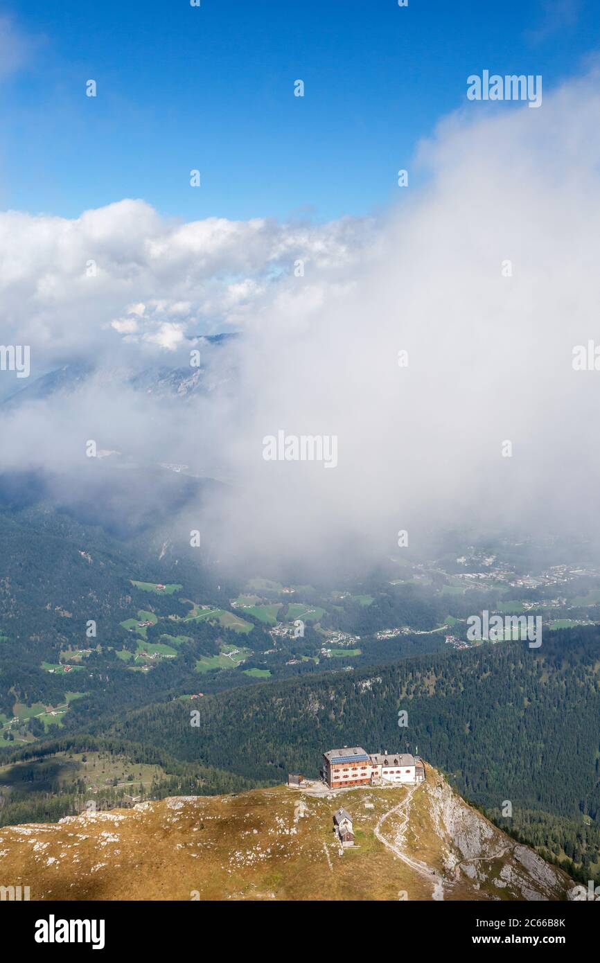 Watzmannhaus 1930 seen from the summit ascent to the watzmann hi-res ...