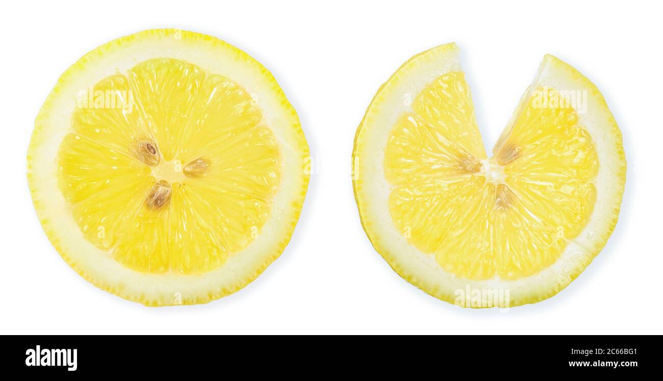 Half slice Lemon isolated on white background Stock Photo - Alamy