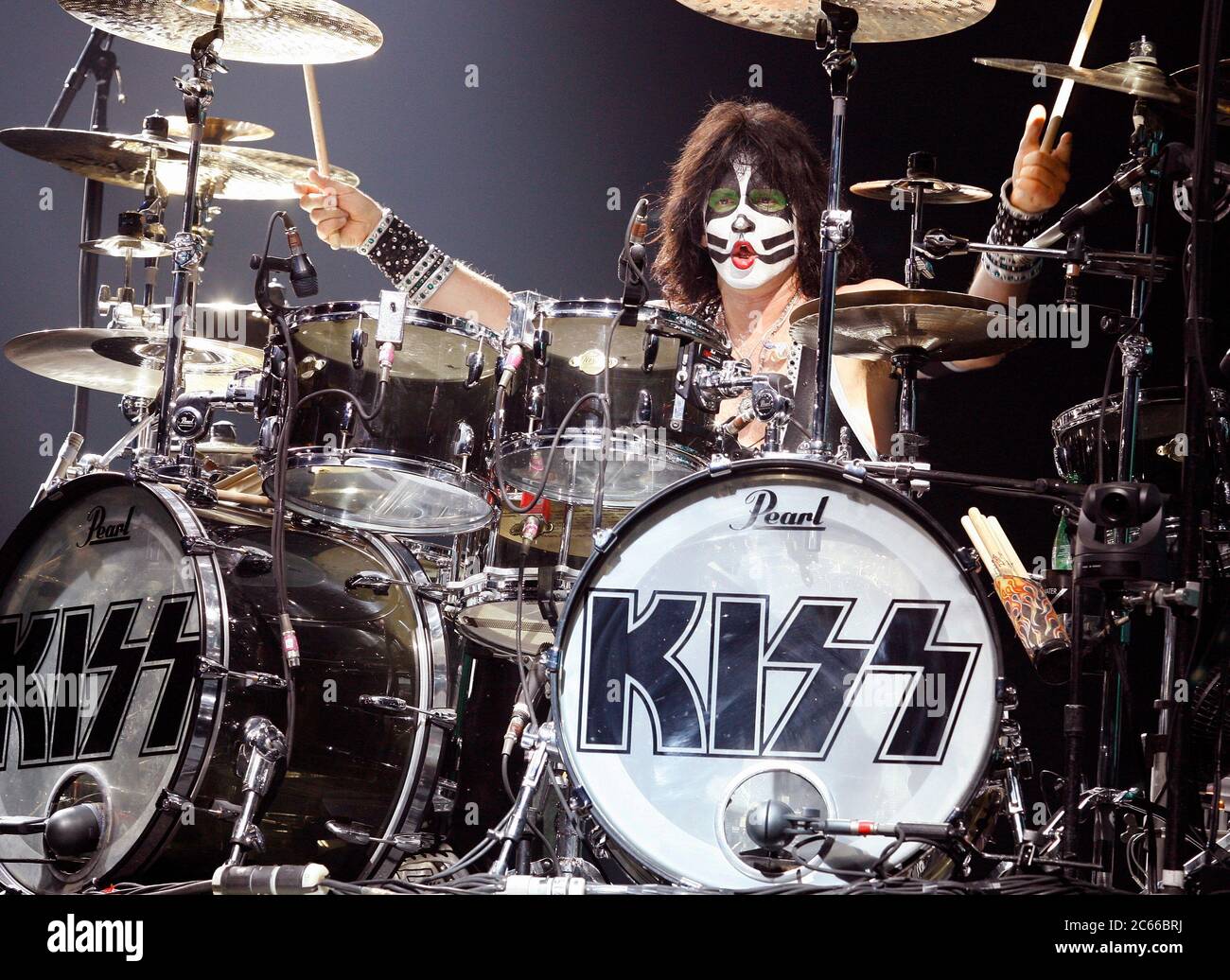 Drummer Eric Singers performs with KISS at the BB&T Center in Sunrise ...