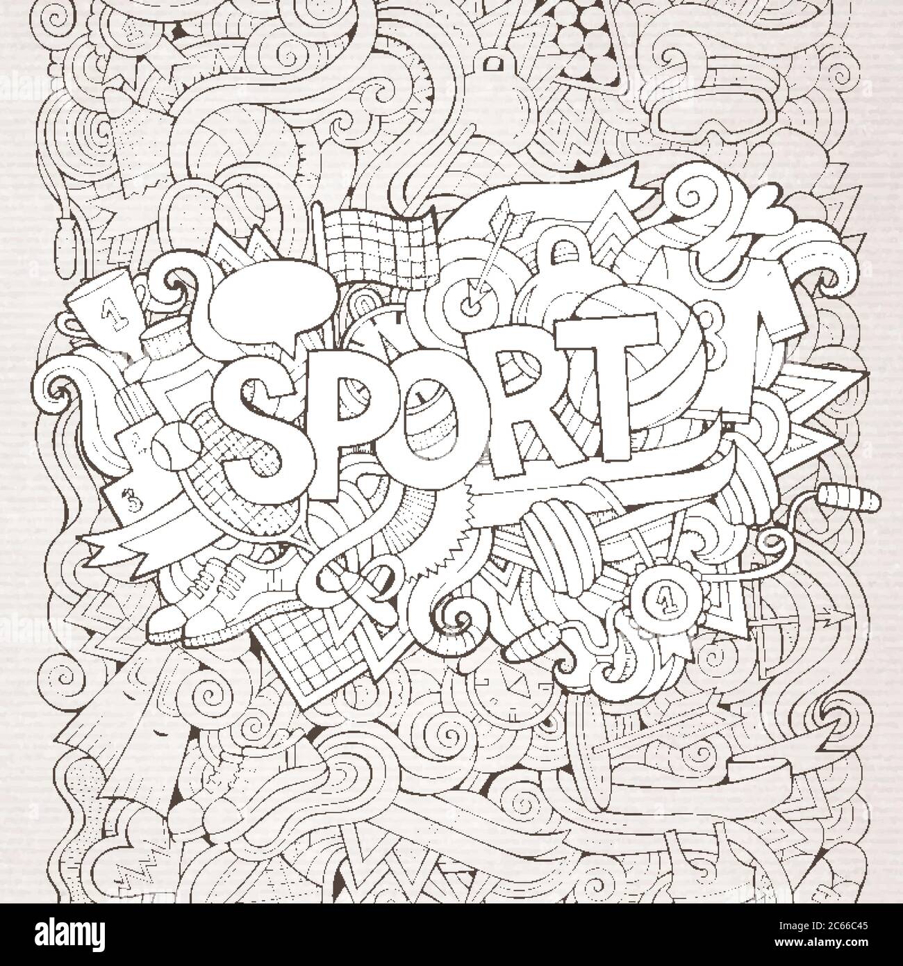 Sport hand lettering and doodles elements background Stock Vector Image ...
