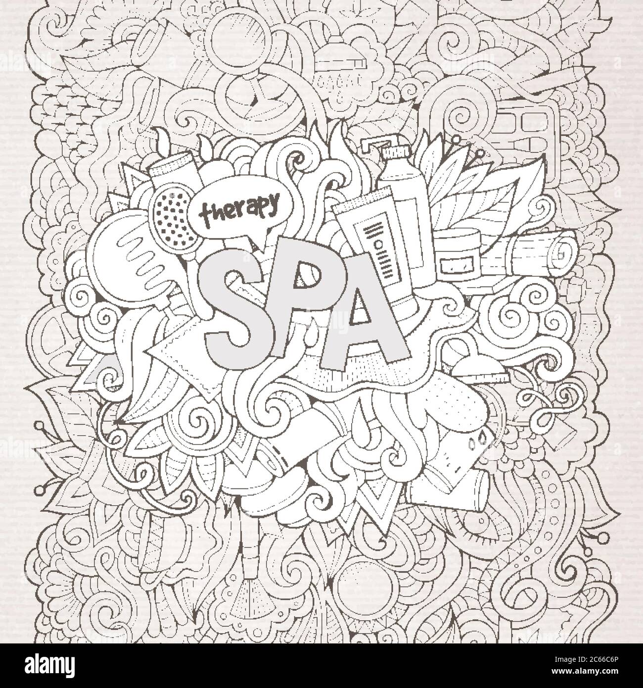 Spa hand lettering and doodles elements background Stock Vector Image ...