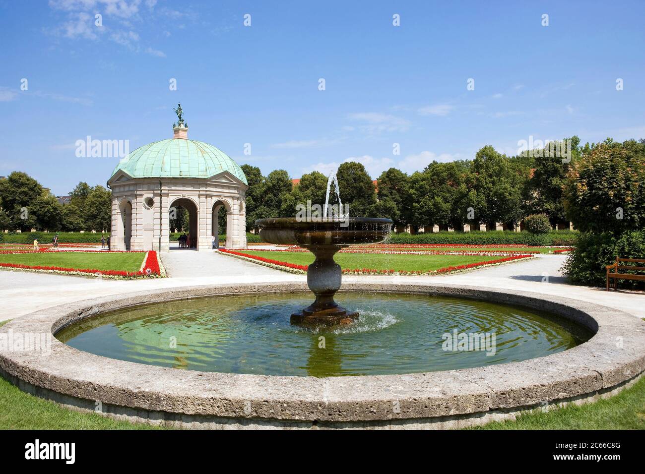 Munich, Temple of Diana by Heinrich Schön the Elder crowned by a copy ...