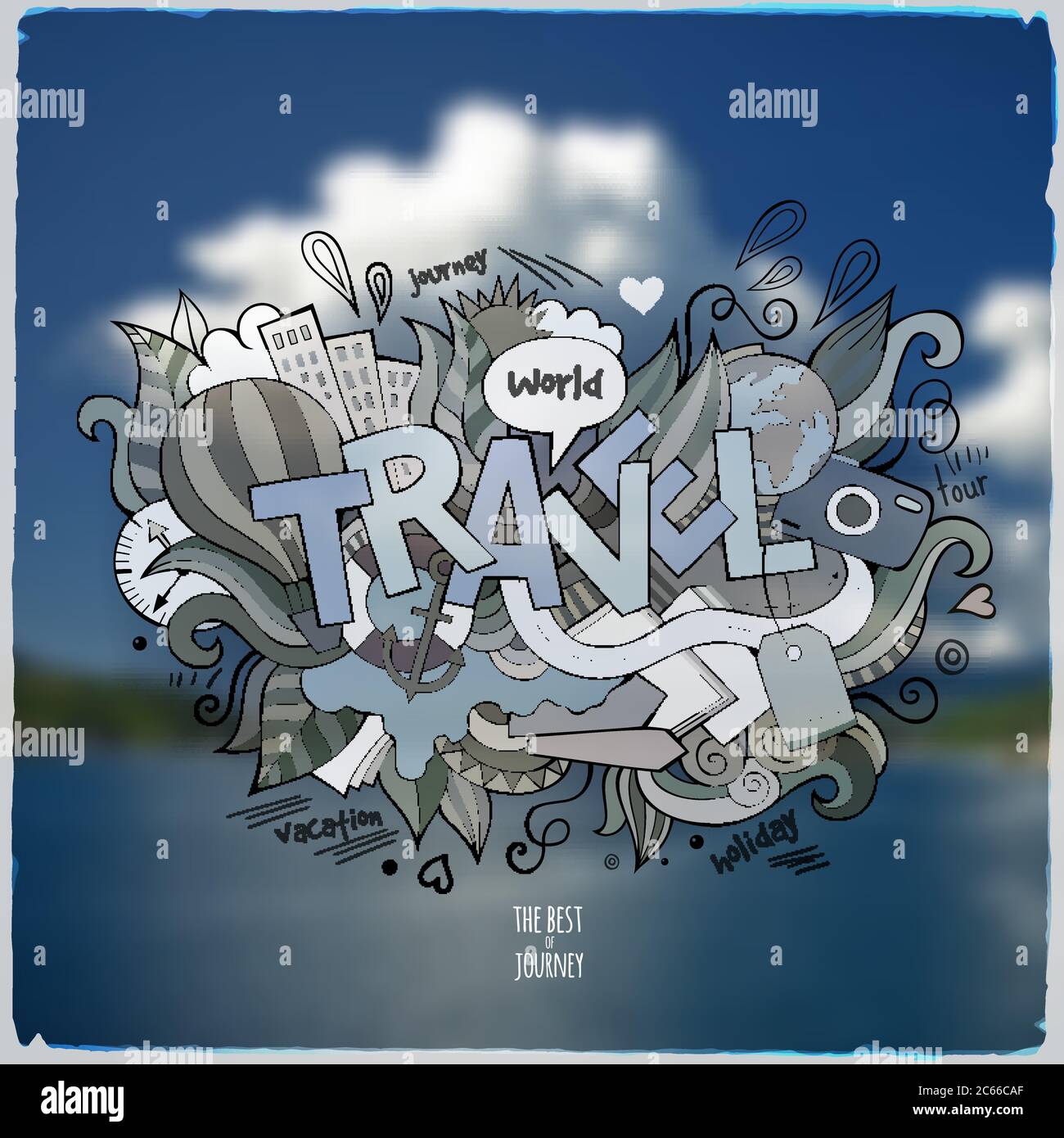 Travel hand lettering and doodles elements Stock Vector Image & Art - Alamy