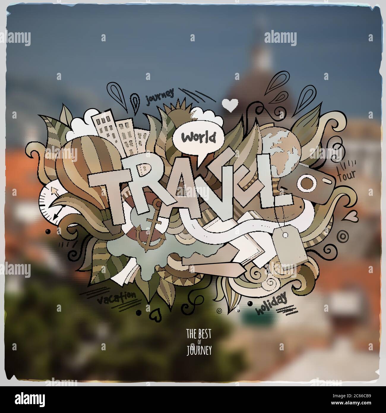 Travel hand lettering and doodles elements Stock Vector Image & Art - Alamy