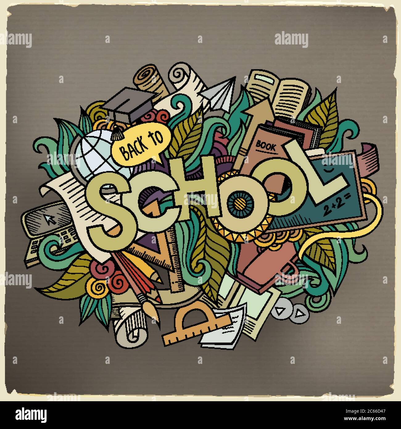 School hand lettering and doodles elements Stock Vector Image & Art - Alamy