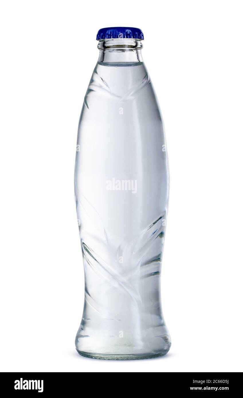 Mineral water in glass bottle with cap isolated on white Stock Photo ...