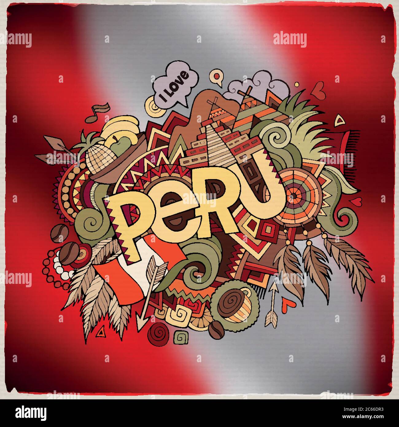 Peru flag hand Stock Vector Images - Alamy
