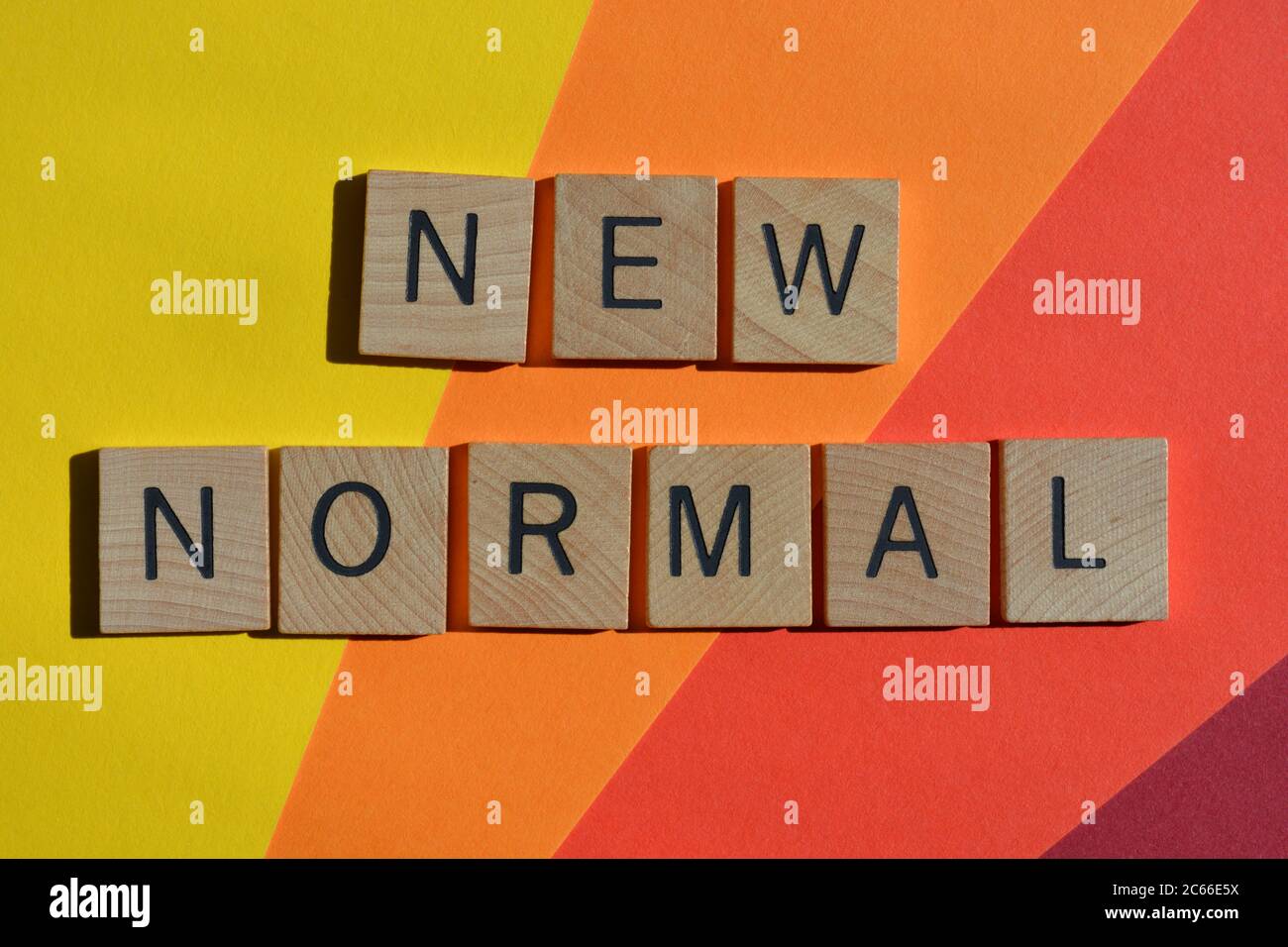 New Normal, words in wooden alphabet letters on colorful background ...