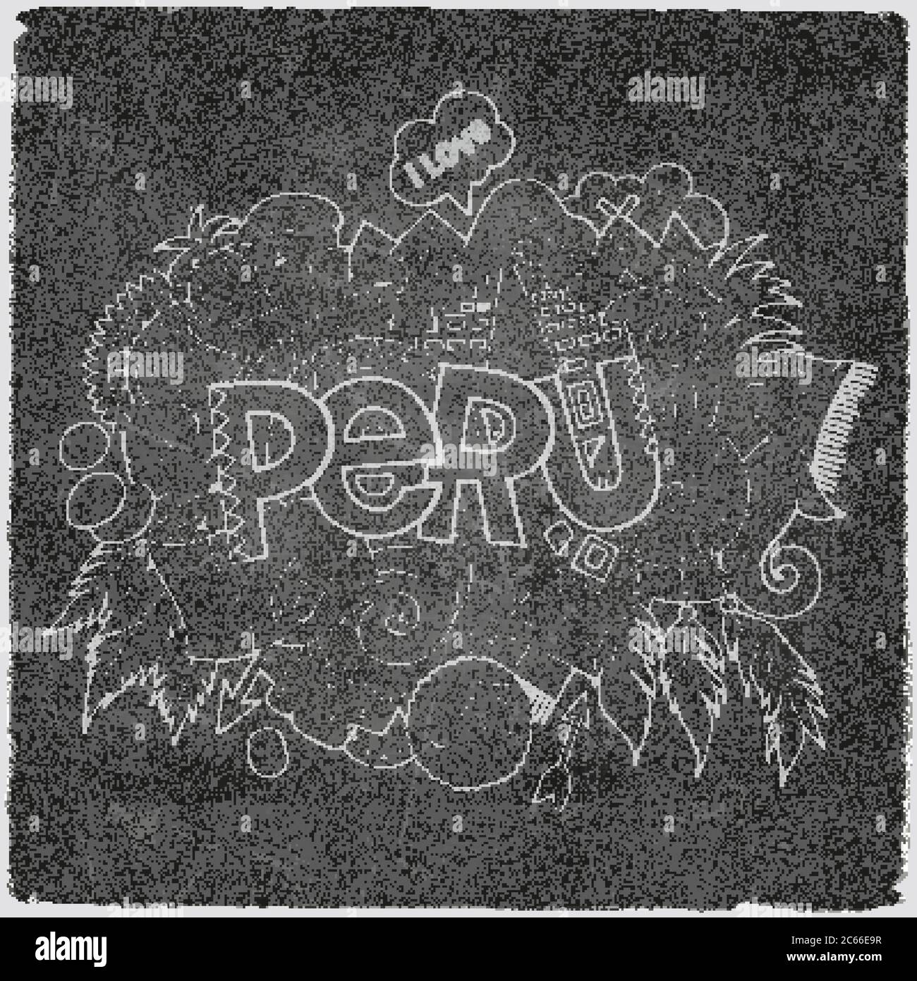 Peru hand lettering and doodles elements Stock Vector Image & Art - Alamy