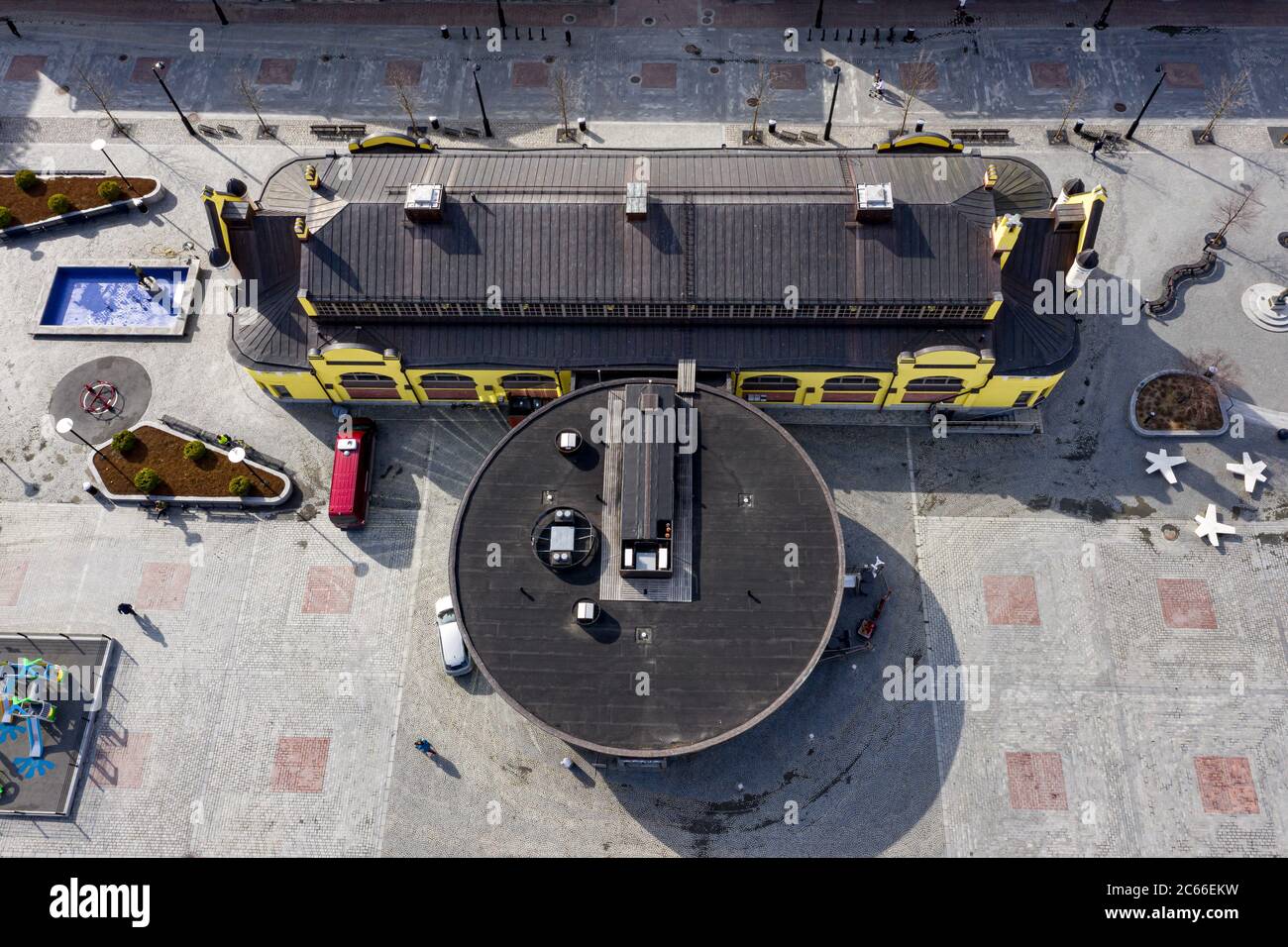 Kuopio, Finland - April 28, 2020: Aerial view of the Market Hall and ...