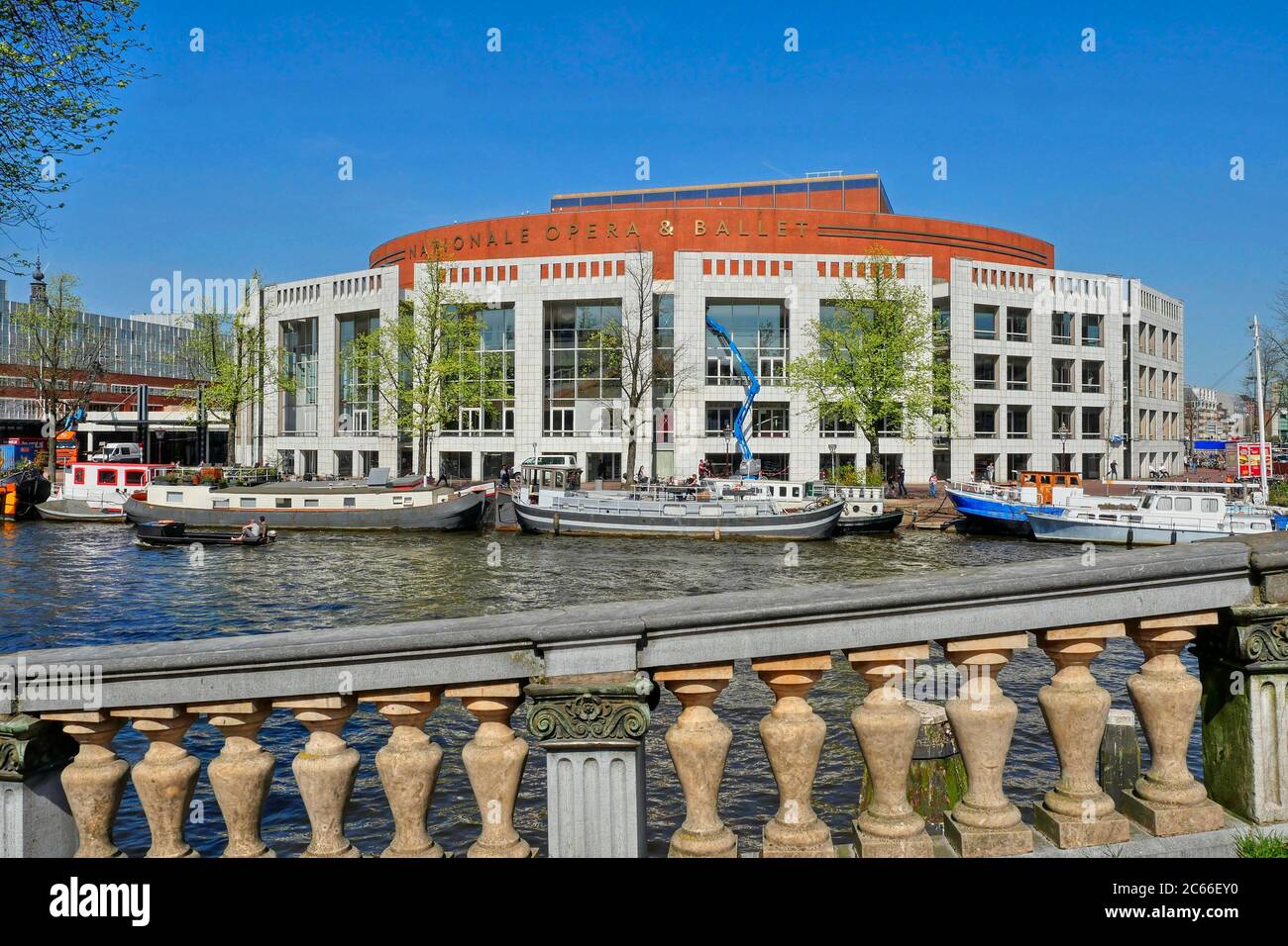 Opera House on the Amstel River, Amsterdam, North Holland, Netherlands ...