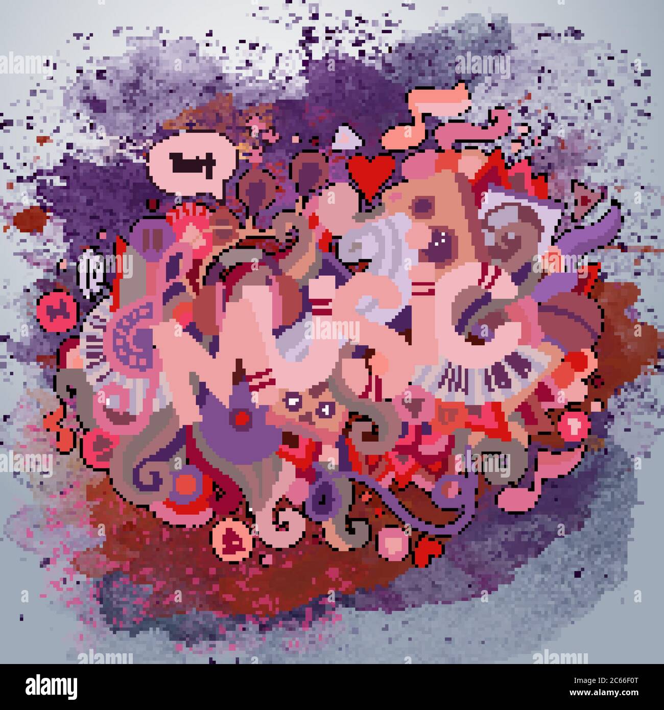 Music hand lettering and doodles elements Stock Vector Image & Art - Alamy