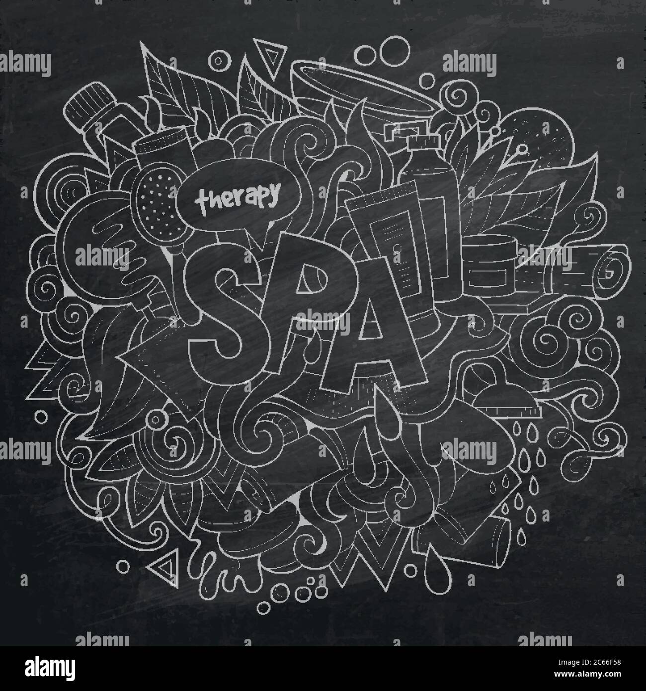 Spa hand lettering and doodles elements illustration Stock Vector Image ...