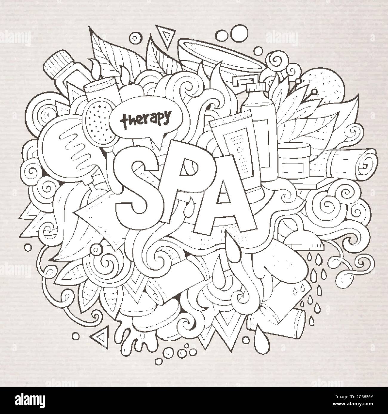 Spa hand lettering and doodles elements illustration Stock Vector Image ...