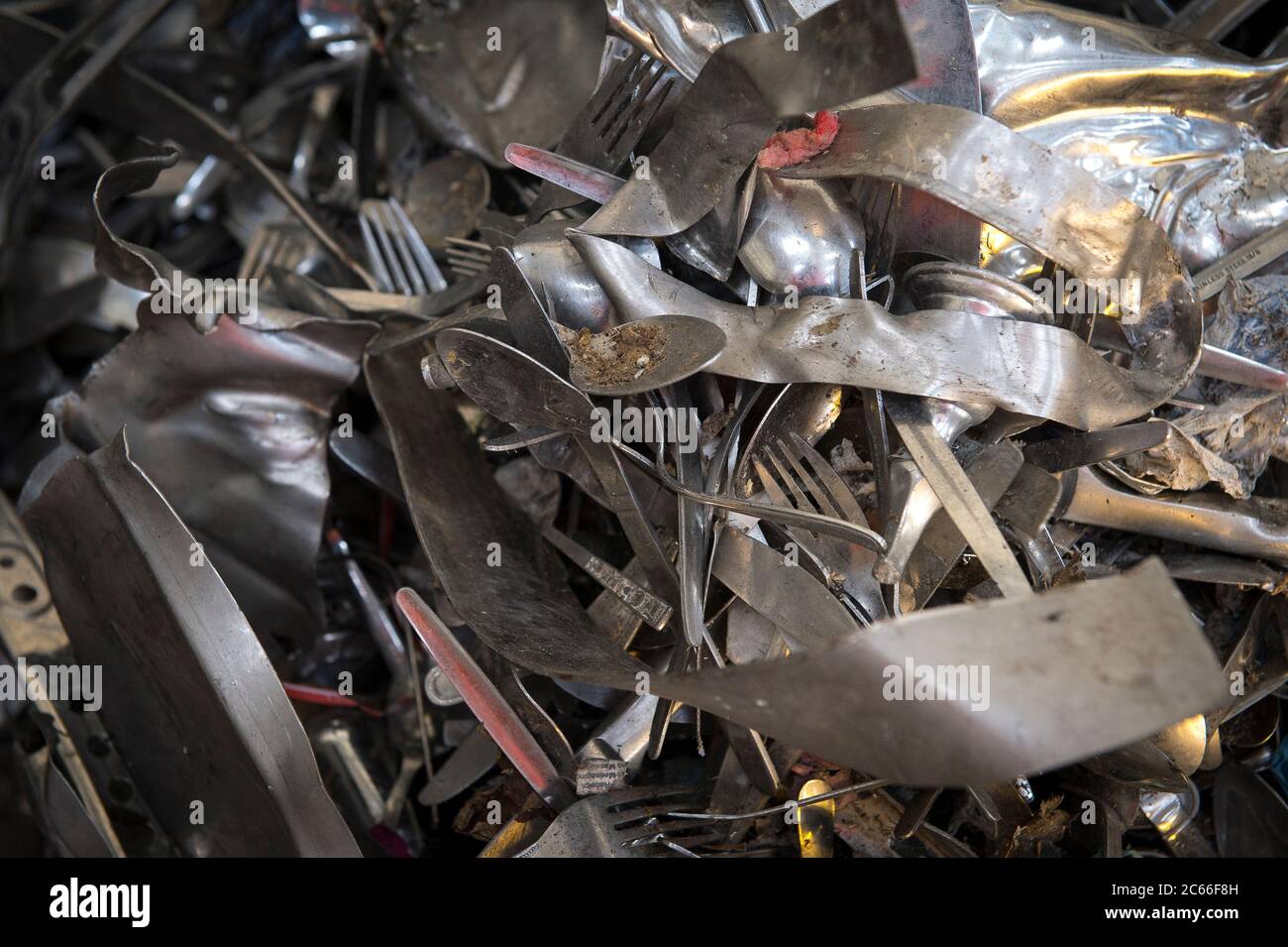 Waste metal at a recycling plant in Liverpool, England, UK Stock Photo ...