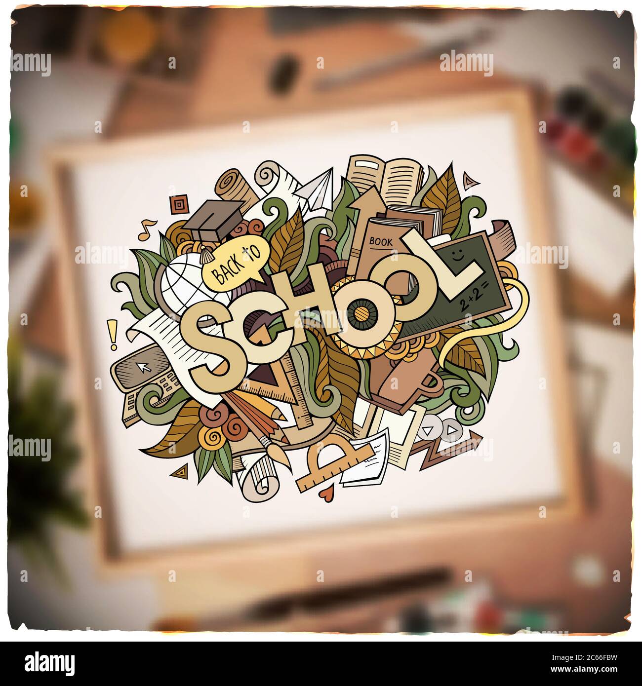 School hand lettering and doodles elements and symbols Stock Vector ...