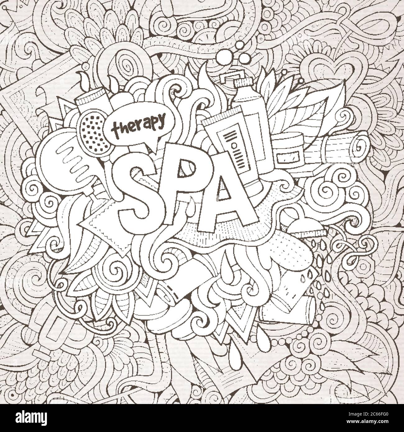Spa hand lettering and doodles elements background Stock Vector Image ...